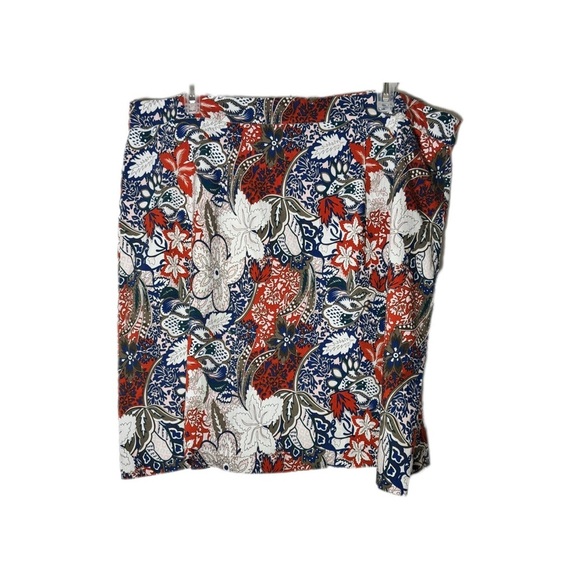 Margaret M | Skirts | Margaret M Floral Skirt Red Blue White | Poshmark
